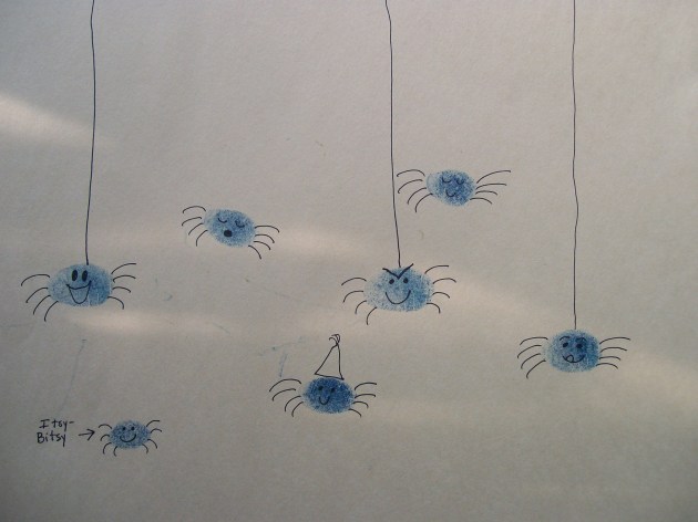 Itsy Bitsy Thumbprint Spiders | How the story grows...